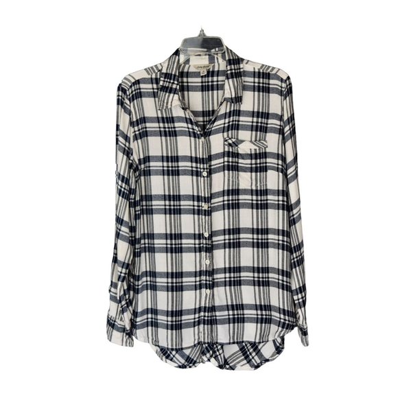 Lucky Brand | Tops | Womens Lucky Brand Super Soft Ivory Navy Blue ...